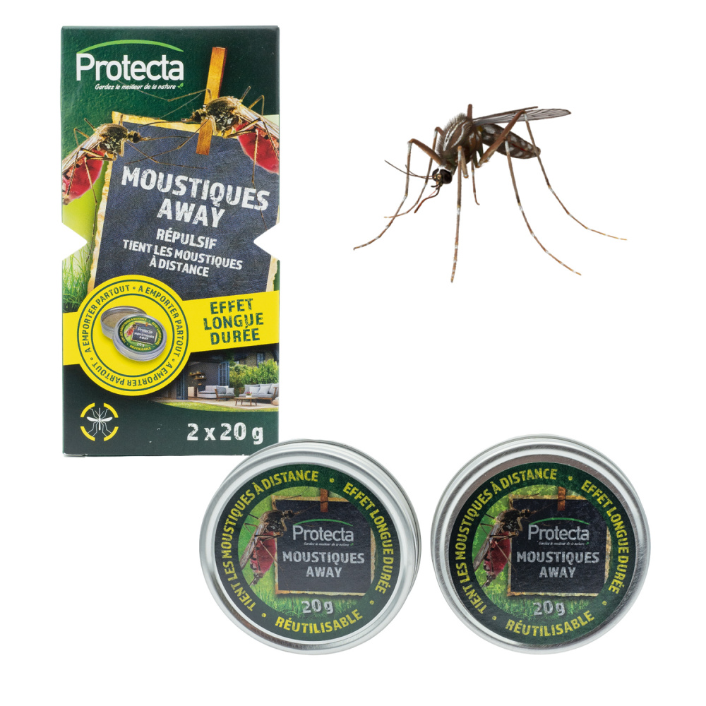 Protecta Répulsif Moustique Away – Lot de 2 Bougies Citronnelle